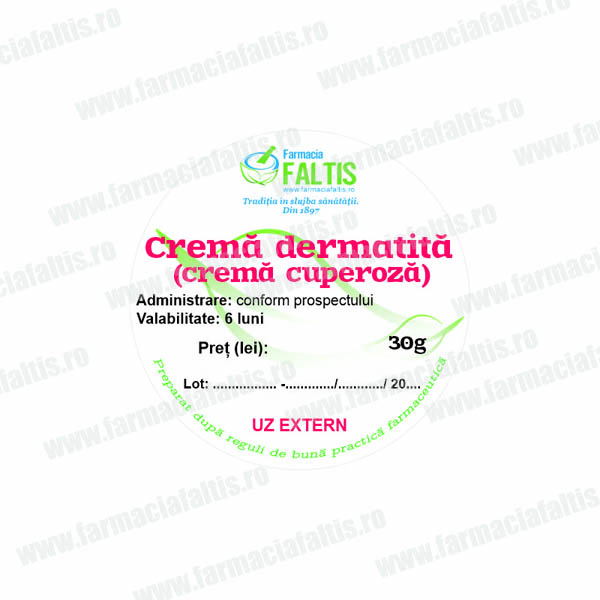 Cremă dermatită (cuperoză) | Farmacia FALTIS Brăila