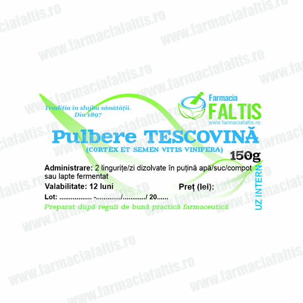 Pulbere de tescovină | Farmacia FALTIS Brăila
